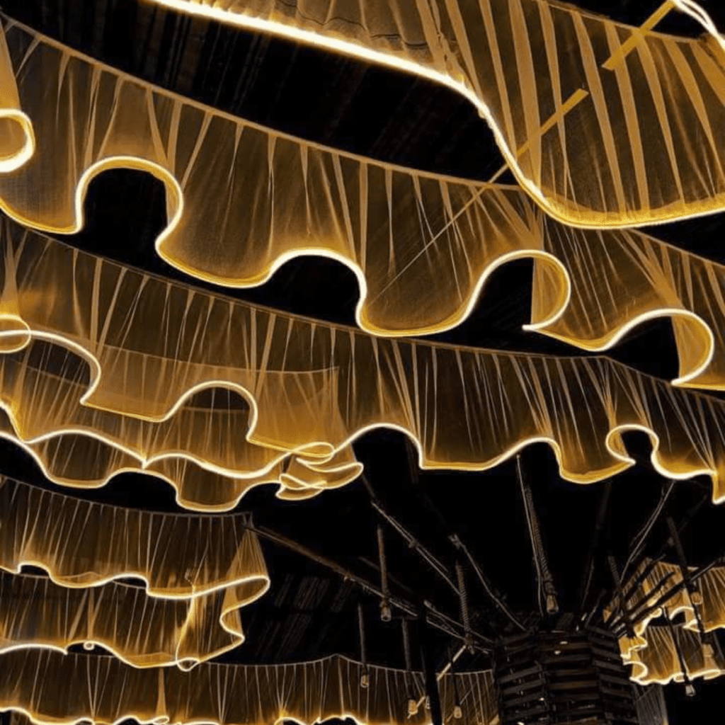 Golden Wedding Decorative LED Tent Ceiling Curtain Minimum 2 Sets ...